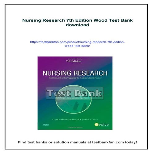 Nursing Research 7th Edition Wood Test Bank | PDF