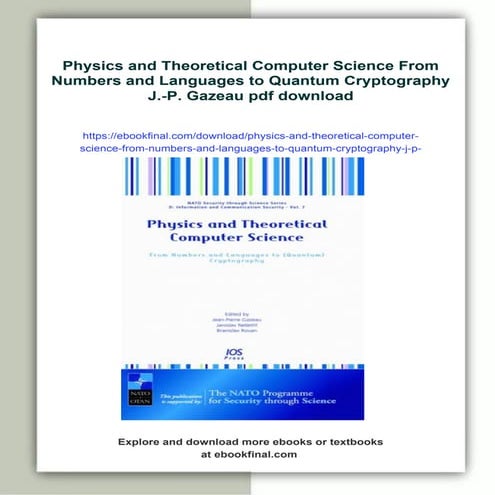 Physics and Theoretical Computer Science From Numbers and Languages to Quantum Cryptography J.-P ...