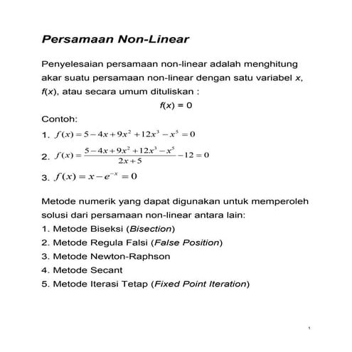 42514 persamaan non linier | PDF