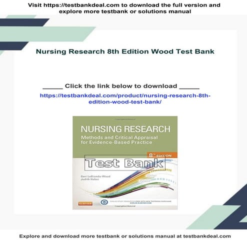 Nursing Research 8th Edition Wood Test Bank | PDF