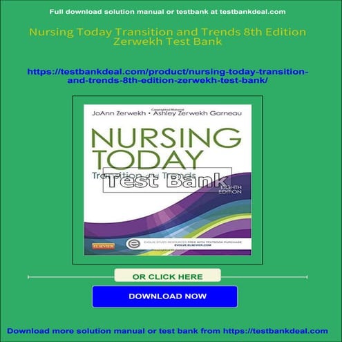 Nursing Today Transition and Trends 8th edition Zerwekh Solutions ...