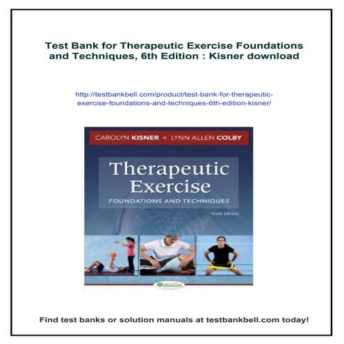Test Bank for Therapeutic Exercise Foundations and Techniques, 6th ...