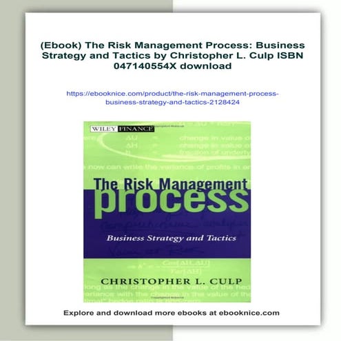 (Ebook) The Risk Management Process: Business Strategy and Tactics by ...