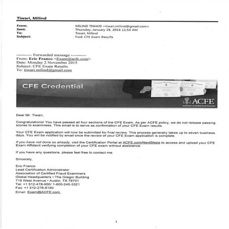 CFE Exam Result | PDF