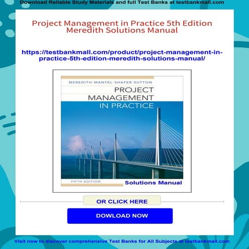 Project Management in Practice 5th Edition Meredith Solutions Manual | PDF