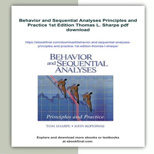 Behavior and Sequential Analyses Principles and Practice 1st Edition Thomas L. Sharpe | PDF