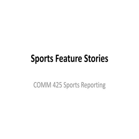 Sports Writing for campus journalism students | PPTX