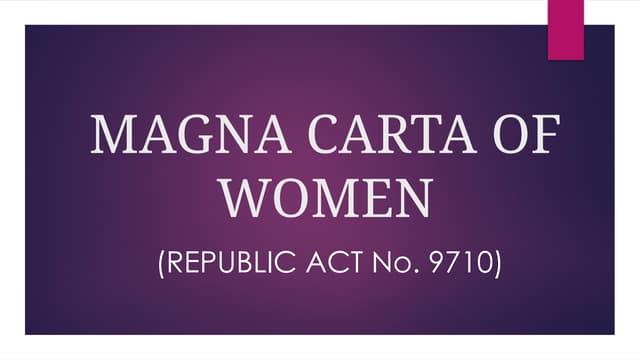 MAGNA CARTA for WOMEN R.A. 9710 | PPT
