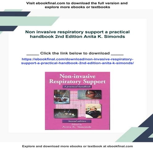 Non invasive respiratory support a practical handbook 2nd Edition Anita ...