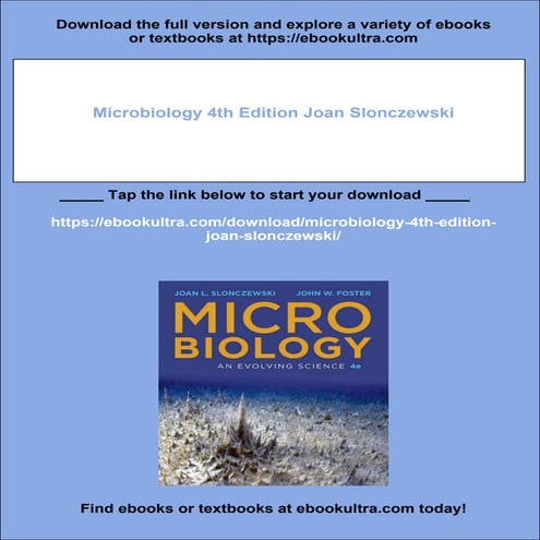 Microbiology 4th Edition Joan Slonczewski | PDF
