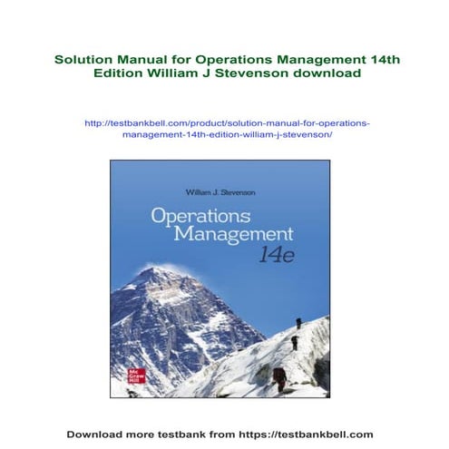 Solution Manual for Operations Management 14th Edition William J ...