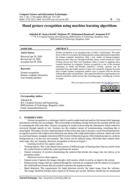 Hand Gesture recognition | PPTX