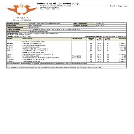 Proof of Registartion | PDF