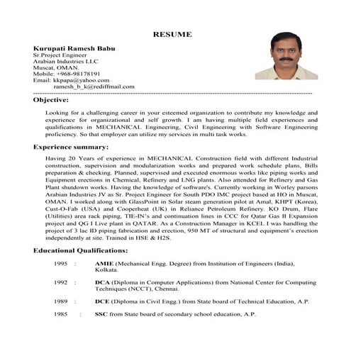 RAMESH_Resume | PDF