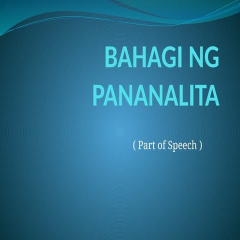 Pangngatnig || Panlinaw ||Panubali II Paninsay || Pamukod || Pananhi ...