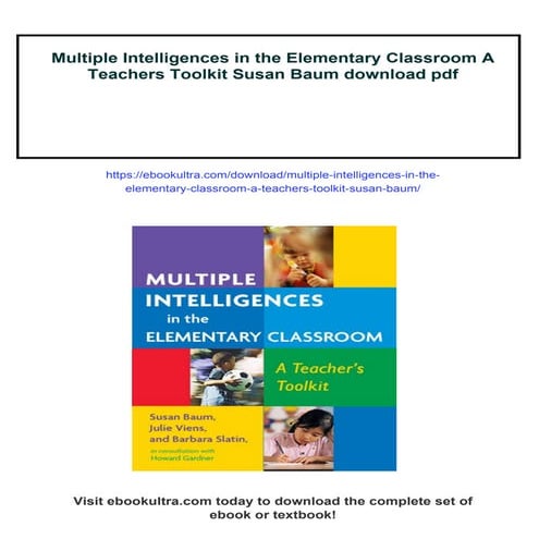 Multiple Intelligences in the Elementary Classroom A Teachers Toolkit ...