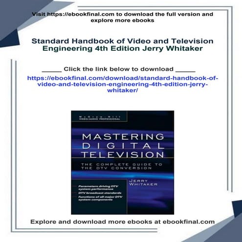 Standard Handbook of Video and Television Engineering 4th Edition Jerry ...