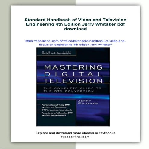 Standard Handbook of Video and Television Engineering 4th Edition Jerry ...