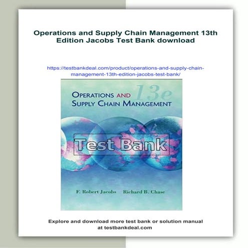 Operations and Supply Chain Management 13th Edition Jacobs Test Bank | PDF