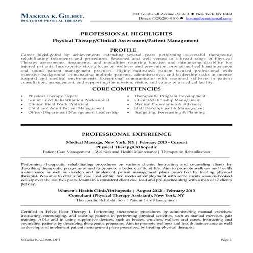 Makeda Gilbert Resume 2016 | DOC