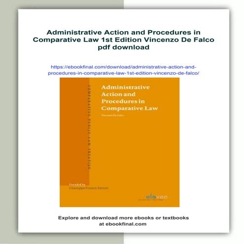 Administrative Action and Procedures in Comparative Law 1st Edition Vincenzo De Falco | PDF