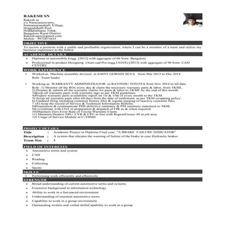 Rakesh_College Graduate Resume – 01 | PDF