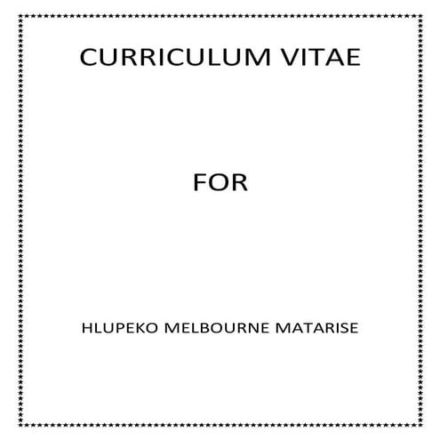 Matarise CV 2 | DOCX | Professional School | Postgraduate Education