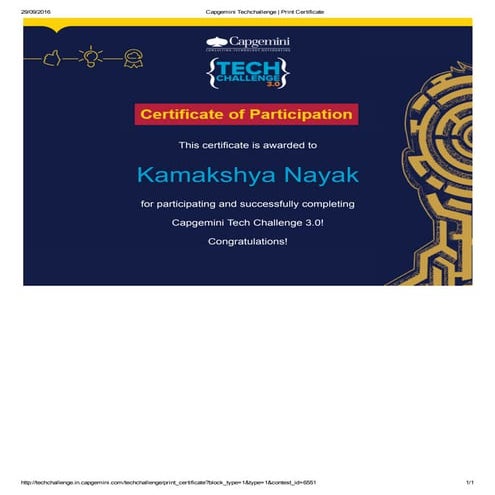 Capgemini Techchallenge _ Print Certificate | PDF