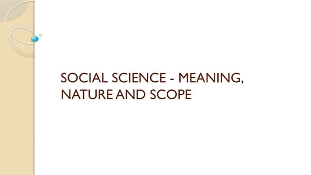Nature, Scope and importance of Social Science.pdf
