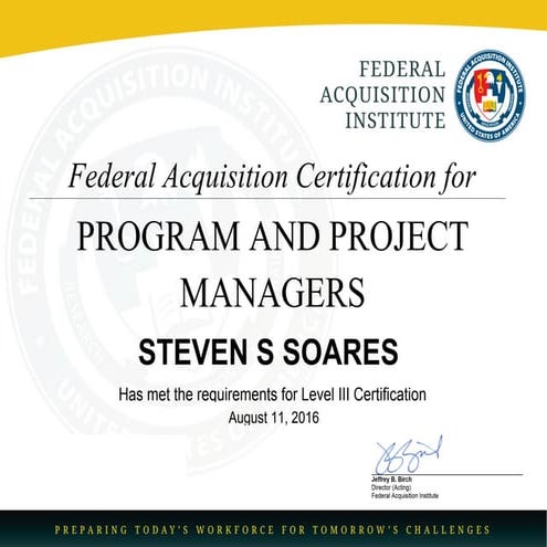 FAC-P-PM Certification Level III Senior IT | PPT