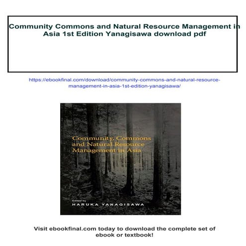 Community Commons and Natural Resource Management in Asia 1st Edition ...