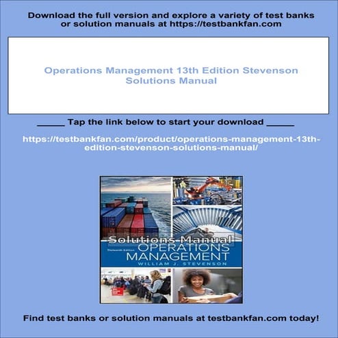 Operations Management 13th Edition Stevenson Solutions Manual | PDF