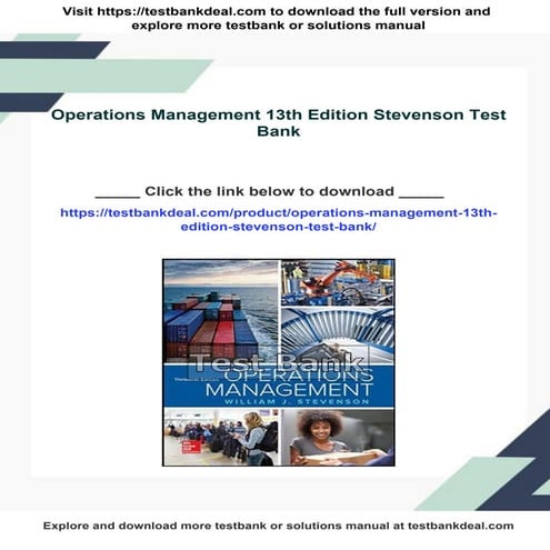 Operations Management 13th Edition Stevenson Test Bank | PDF