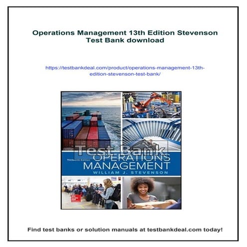 Operations Management 13th Edition Stevenson Test Bank | PDF