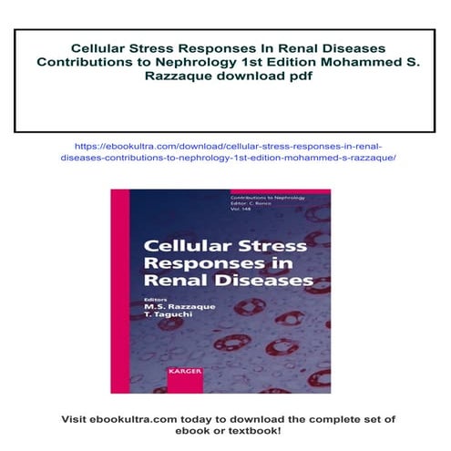Cellular Stress Responses In Renal Diseases Contributions to Nephrology ...