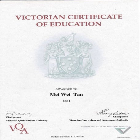 VCE Certificate | PDF