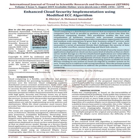 Enhanced Cloud Security Implementation Using Modified Ecc Algorithm Pdf 5224