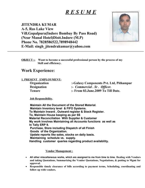 Resume UCP | DOCX | Manufacturing Industry | Industries