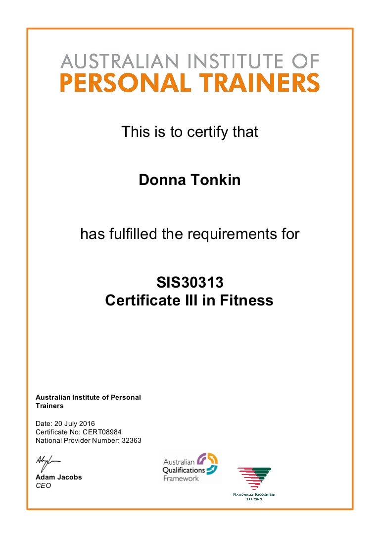 Cert III certificate