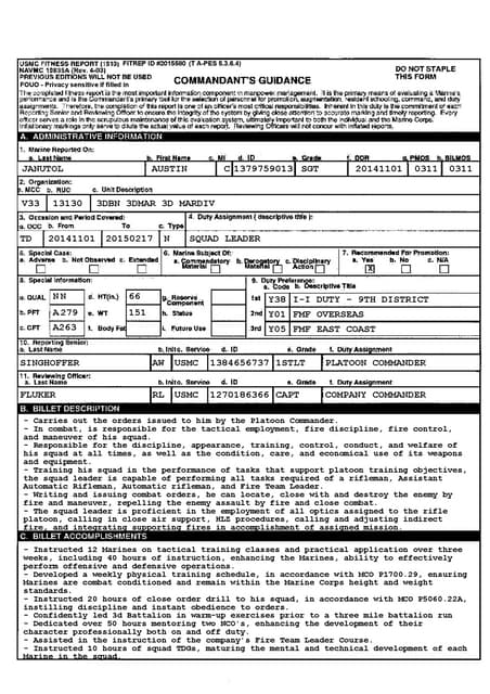 Sample Award Recommendation DA Form 638 | PDF