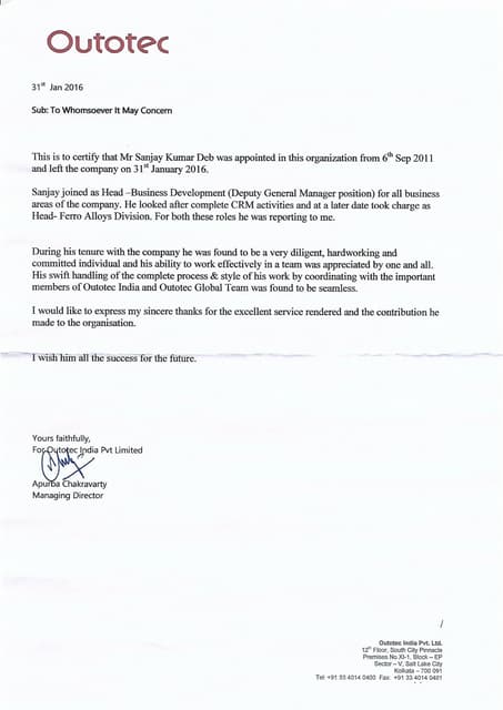 Amdocs Experience Letter | PDF