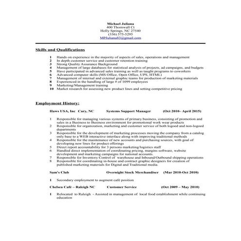 Michaels Resume 2015 Revised v1 | DOC