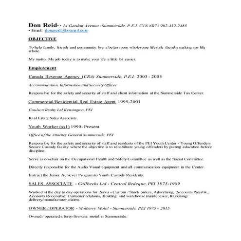 Don Reid Resume | DOCX
