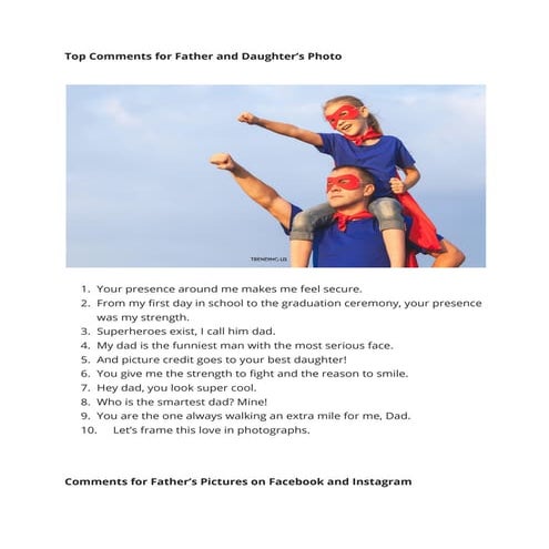 42 comments for father to use now in facebook & instagram | PDF