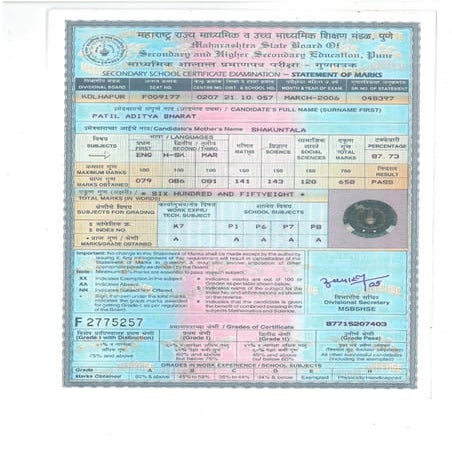 10th marksheet | PDF