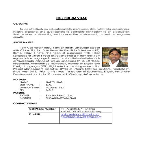 Naresh CV | PDF