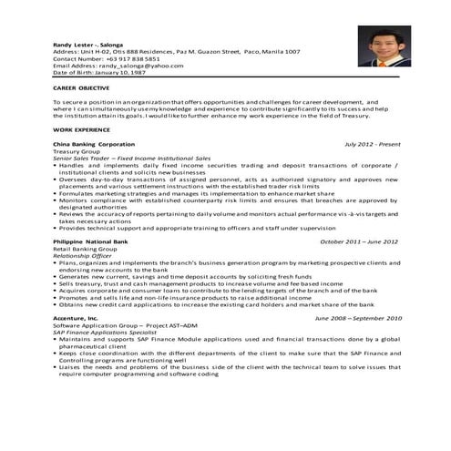Randy Salonga CV 2015 | PDF