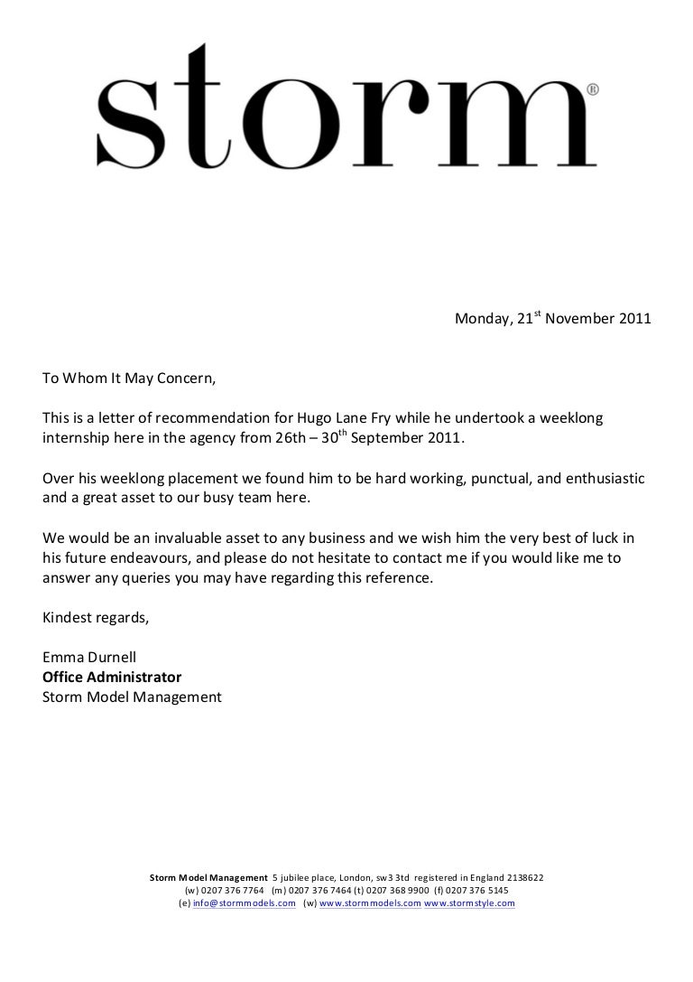 Work Experience Reference Letter Hugo Fry 3 work-experience-reference-letter-hugo-fry-3
