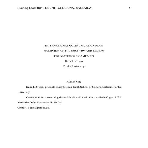 ICP Country Region Overview | PDF | Water Services | Home Utilities