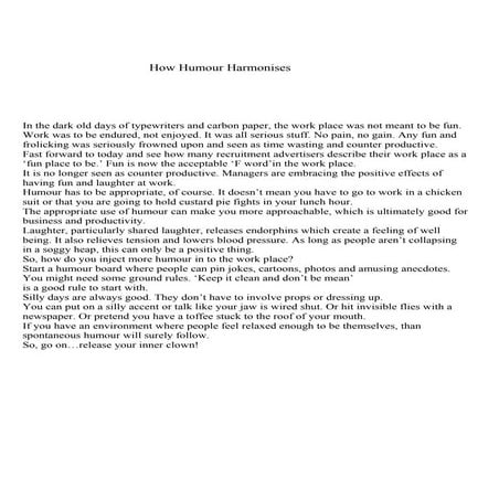 Humour at work | PPTX